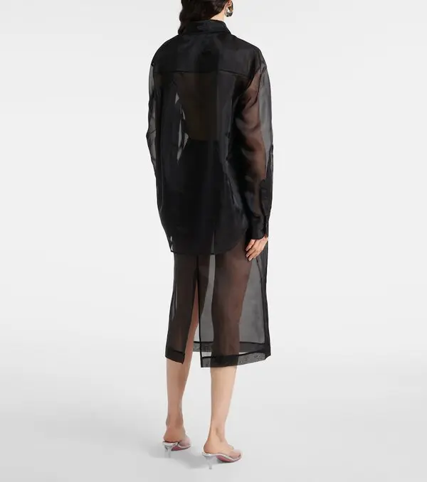 THE FRANKIE SHOP Peri Sheer Silk-blend Shirt