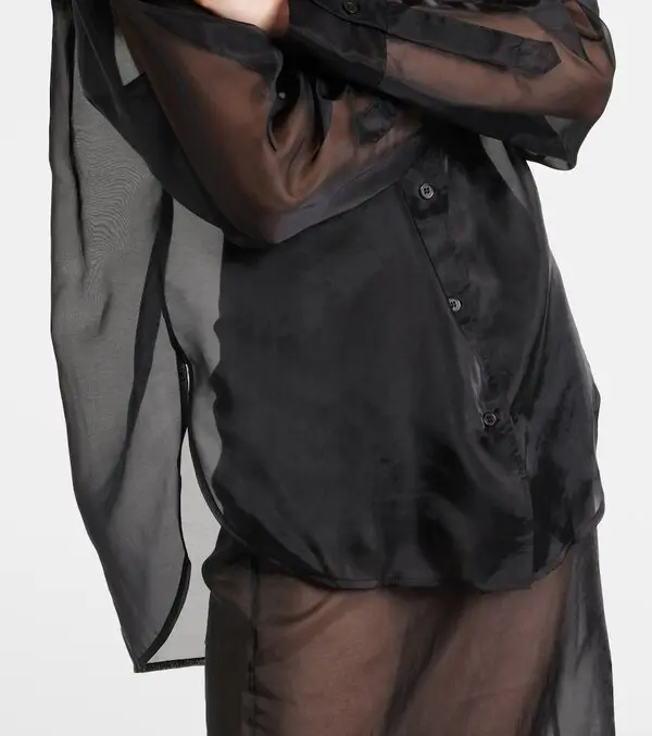 THE FRANKIE SHOP Peri Sheer Silk-blend Shirt