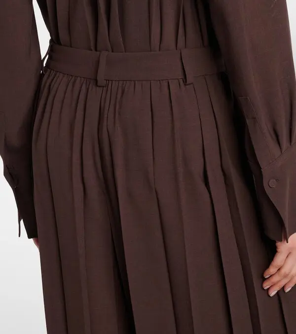 JOSEPH Tibre Pleated Wide-leg Trousers