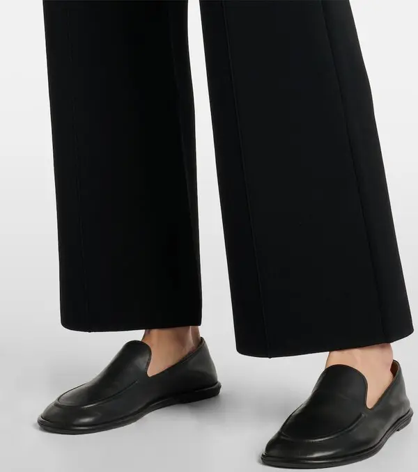 JOSEPH Knitted Mid-rise Flared Trousers - Black