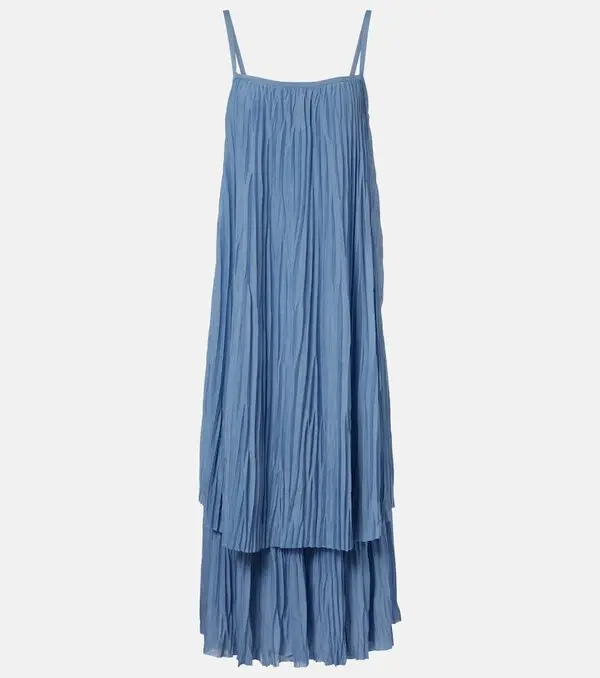 Proenza Schouler White Label Clyne Pleated Maxi Dress - Blue