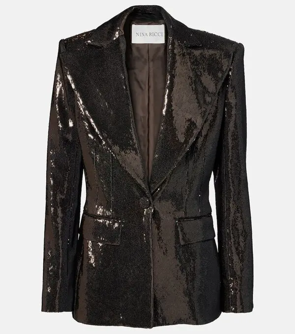 Nina Ricci Sequined Blazer - Brown