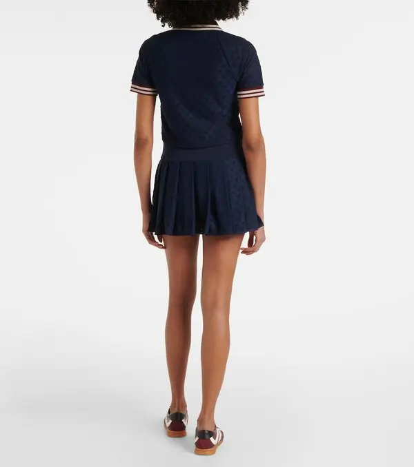 Tory Burch Pleated Terry Jacquard Miniskirt
