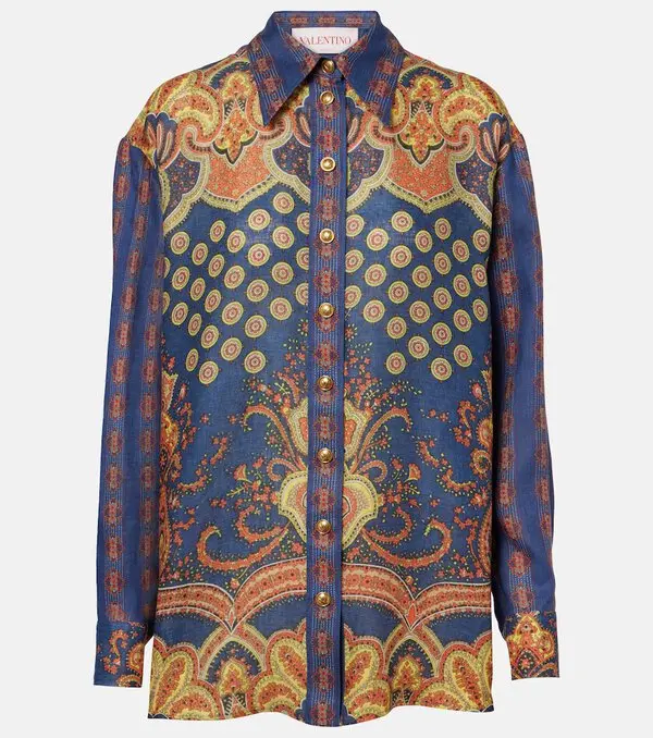 Valentino Garavani Voyage Imaginaire Vlogo Linen Blouse - Multicoloured