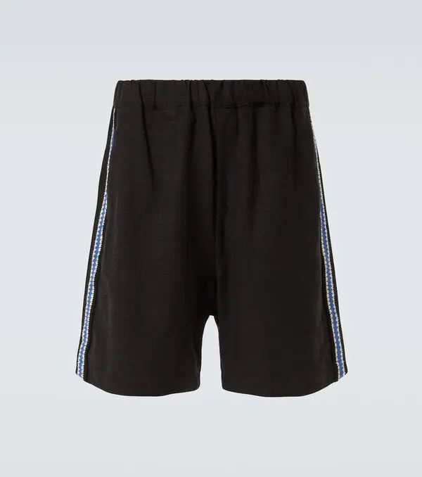 Commas Crochet-trimmed Relaxed Shorts - Black