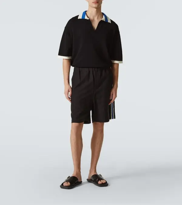Commas Crochet-trimmed Relaxed Shorts - Black