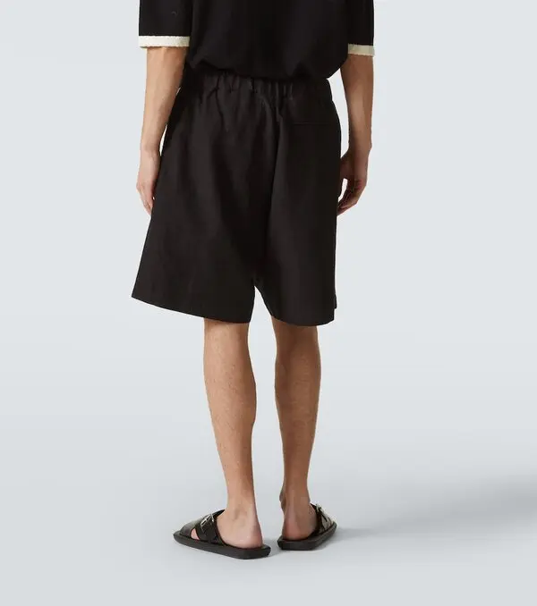 Commas Crochet-trimmed Relaxed Shorts - Black