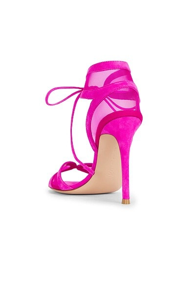 GIANVITO ROSSI Suede And Mesh Tie Sandals