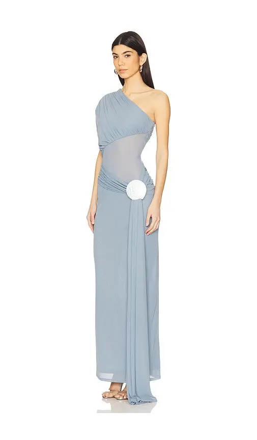 LOVERS AND FRIENDS One Shoulder Gown With Draped Accents