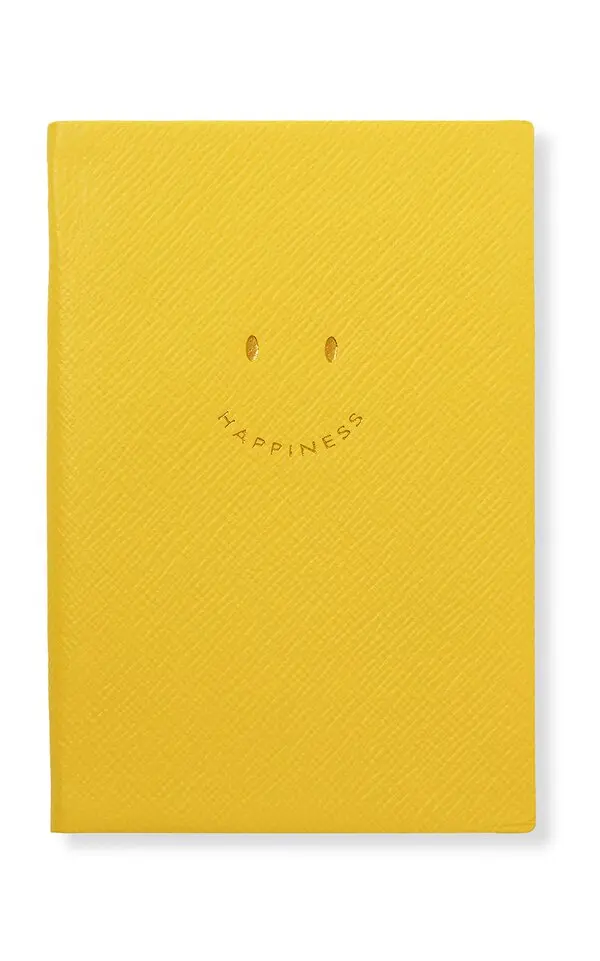 Smythson Chelsea Leather Happiness Notebook - Yellow