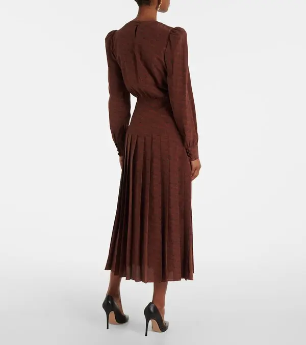 Alessandra Rich Leopard-print Silk Midi Dress