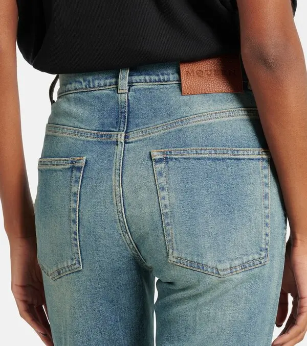 Alexander McQueen Faded Flared Jeans In Stone Wash