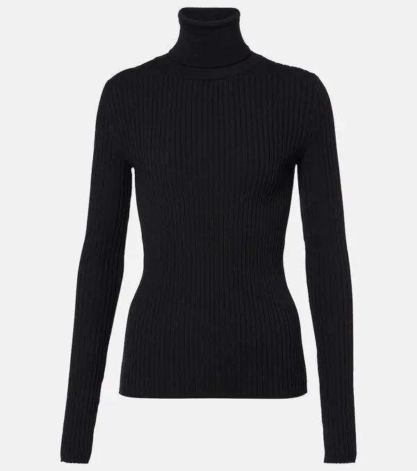 Dolce & Gabbana Wool-blend Ribbed Turtleneck Sweater - Black