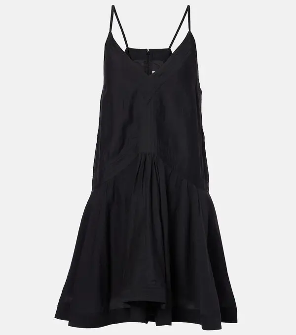 MARANT ETOILE Danielle Cotton-blend Mini Dress - Black