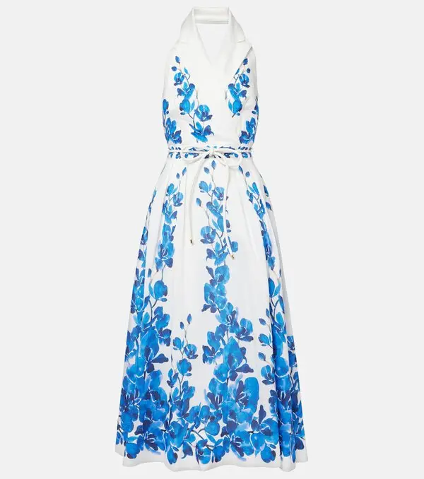 Rebecca Vallance Orchid Blues Floral Midi Dress - Blue