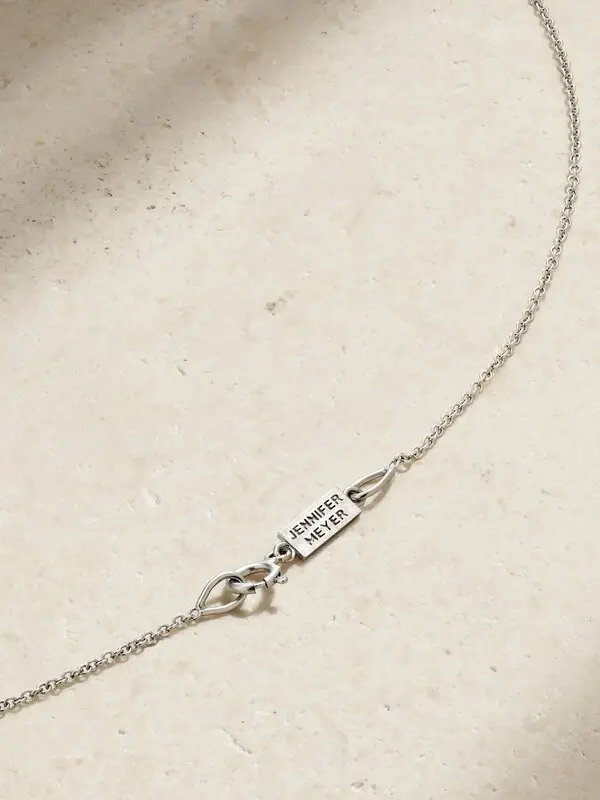 JENNIFER MEYER 18-karat White Gold Diamond Wishbone Necklace
