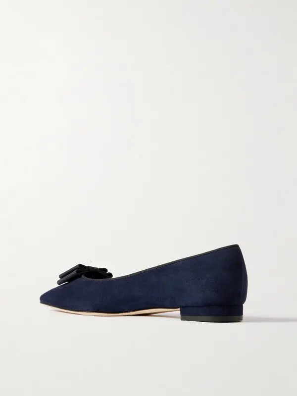 Manolo Blahnik Reador 10 Suede Flats
