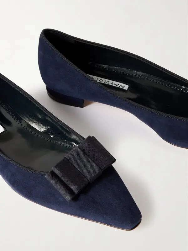 Manolo Blahnik Reador 10 Suede Flats