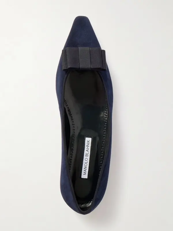 Manolo Blahnik Reador 10 Suede Flats