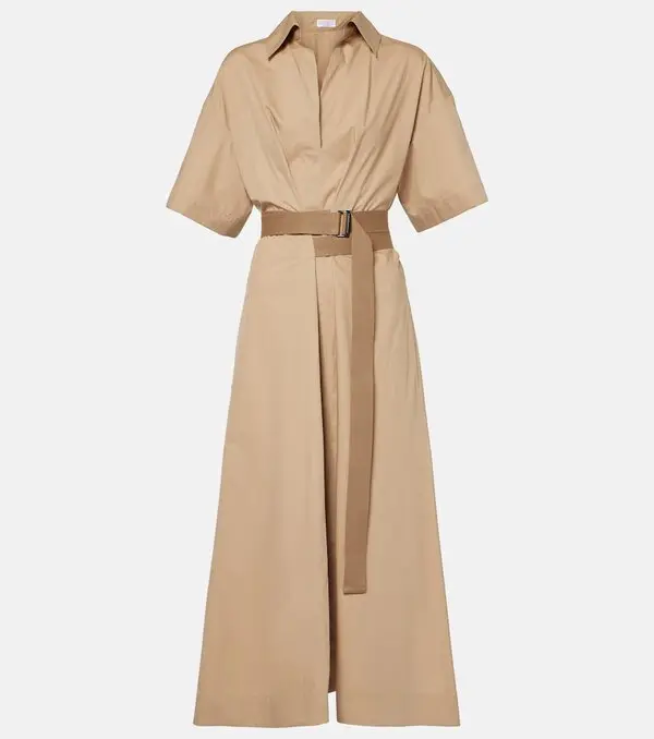 Brunello Cucinelli Belted Cotton Shirt Dress