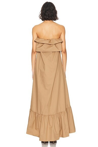 Saint Laurent Strapless Maxi Dress With Ruffled Detail