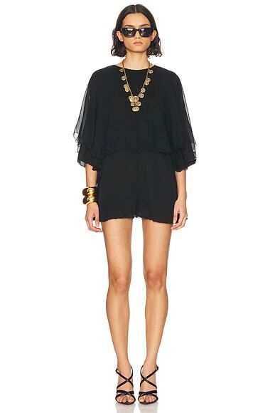 Saint Laurent Halterneck Backless Romper - Noir