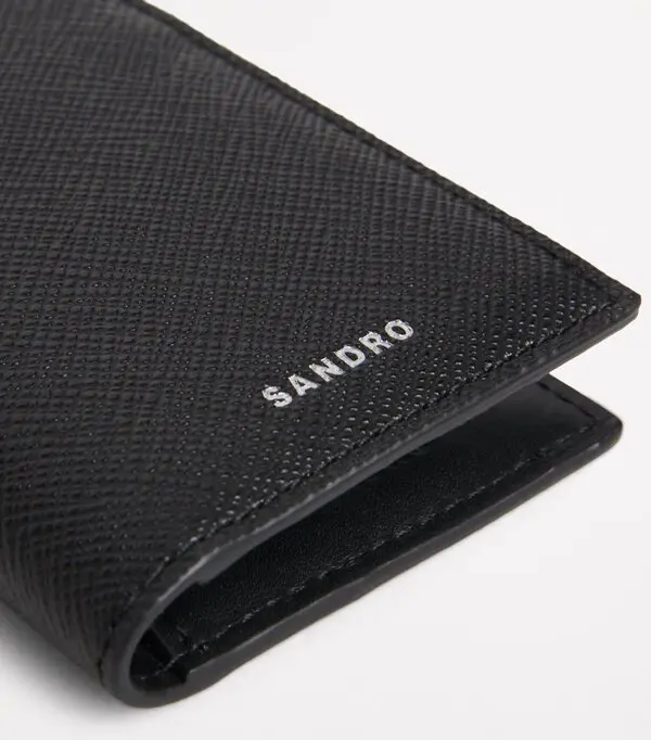 Sandro Faux Leather Bifold Card Holder - Black