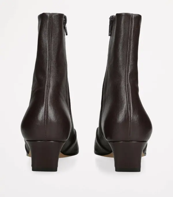 Khaite Nevada Leather Ankle Boots - Brown