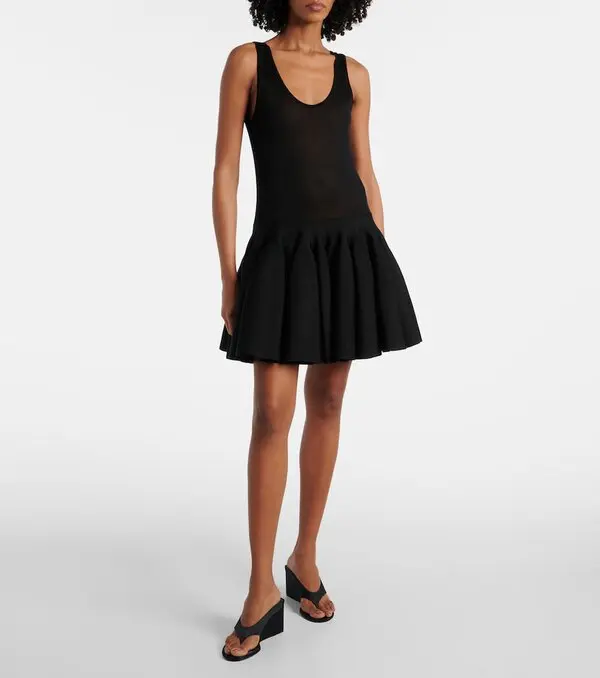 Alaïa Knitted Mini Dress - Black