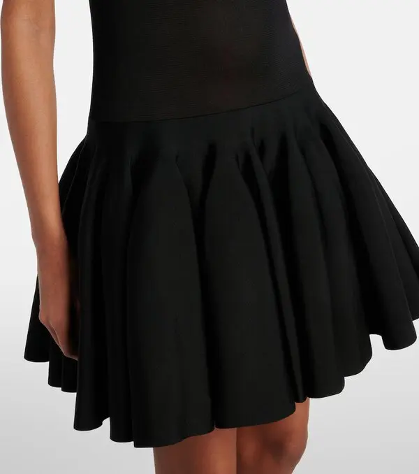 Alaïa Knitted Mini Dress - Black