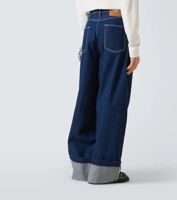 Simone Rocha Embellished Wide-leg Jeans