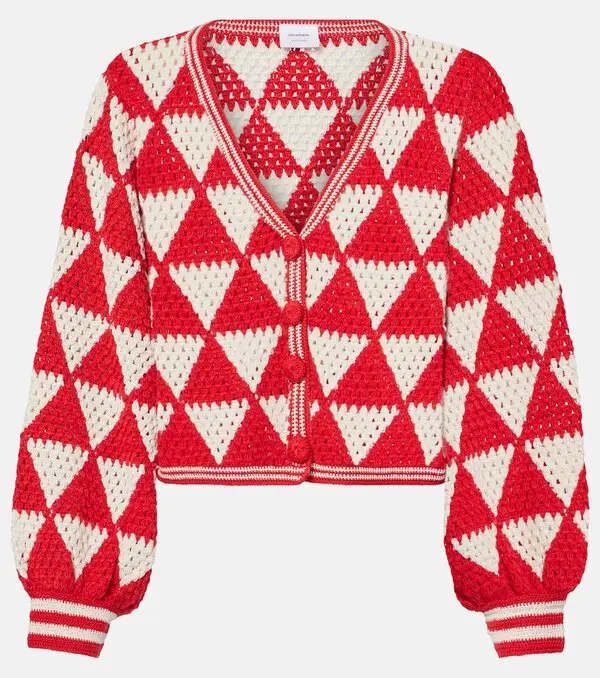 Anna Kosturova Crochet Cotton Cardigan - Multicoloured