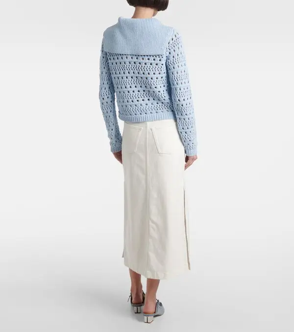 GANNI Open-knit Cardigan With Self-ties