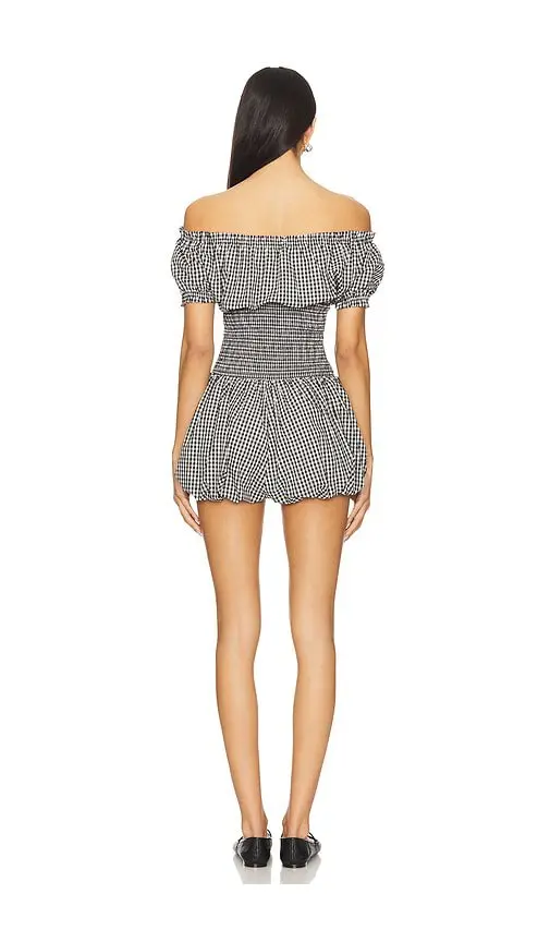 LOVERS AND FRIENDS Off-shoulder Smocked Bodice Romper With Bubble Hem