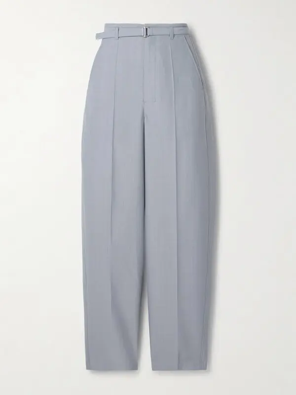 LEMAIRE Belted Wool Woven Straight-leg Pants