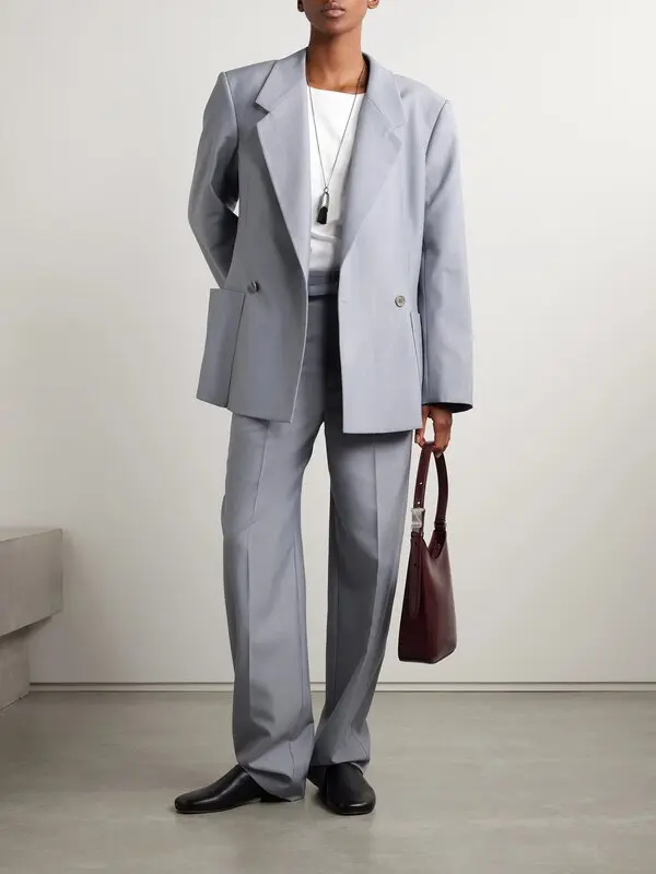 LEMAIRE Belted Wool Woven Straight-leg Pants