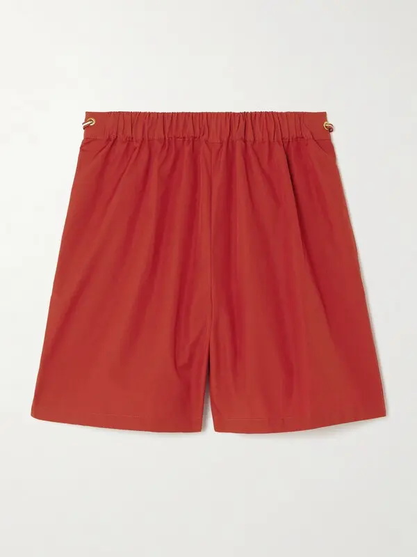 Max Mara Haway Cotton-poplin Shorts - Red