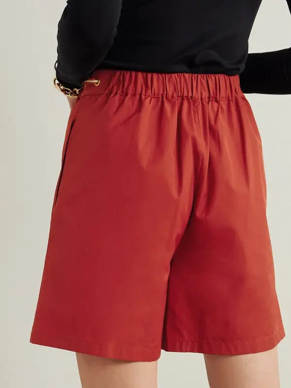 Max Mara Haway Cotton-poplin Shorts - Red