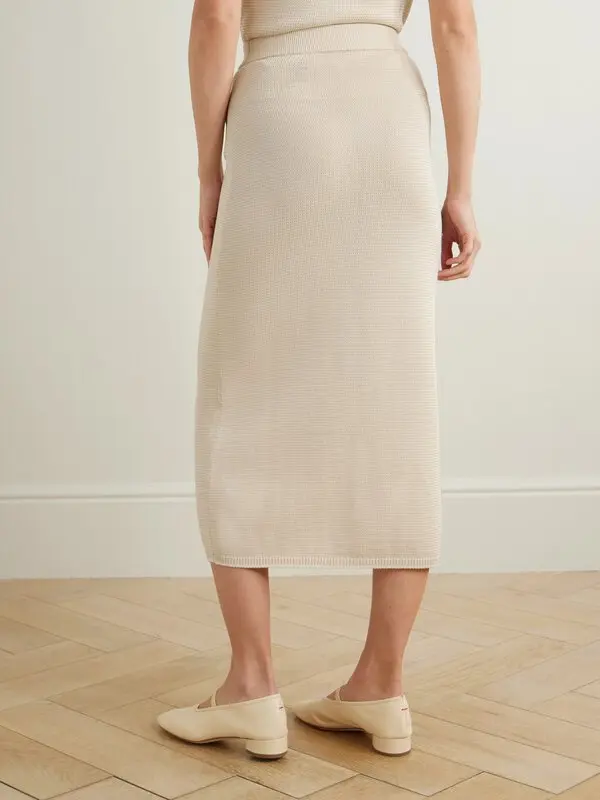 JOSEPH Two-tone Cotton Midi Skirt