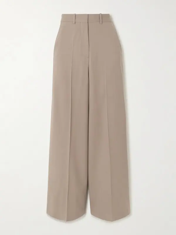 JOSEPH Alana Wool-blend Twill Wide-leg Pants