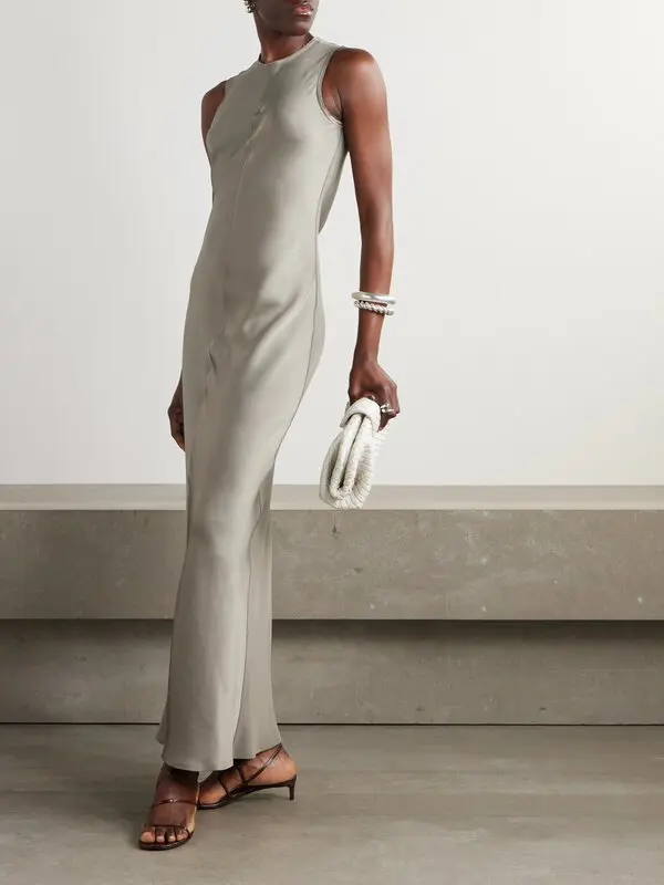 AMI Paris Satin-crepe Maxi Dress