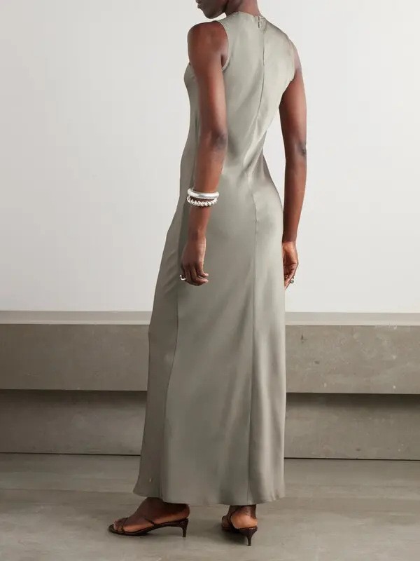 AMI Paris Satin-crepe Maxi Dress