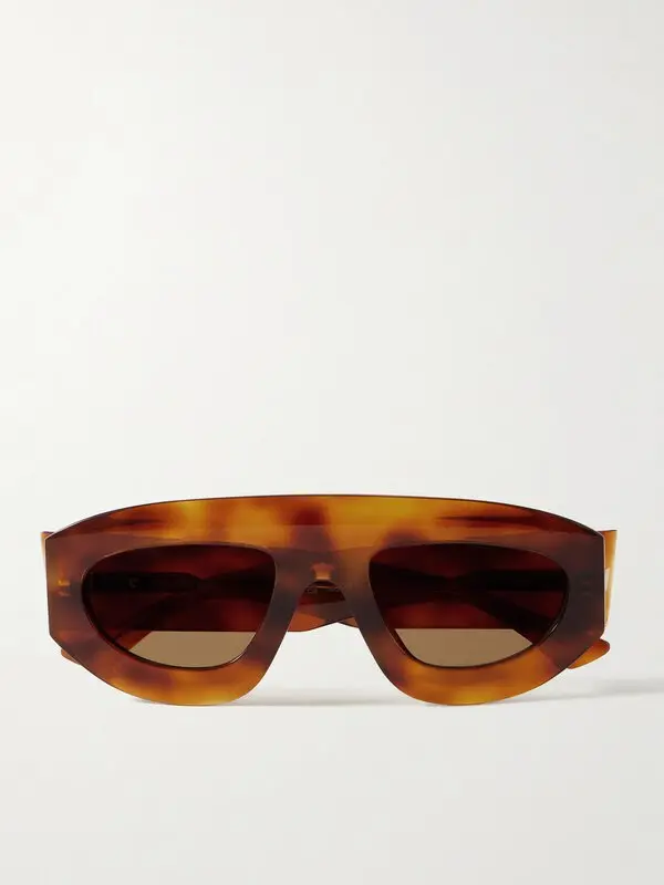 Bottega Veneta Aviator-style Acetate Sunglasses - Tortoiseshell