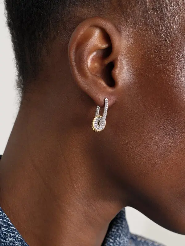 FOUNDRAE 18-karat White And Yellow Gold Diamond Single Earring