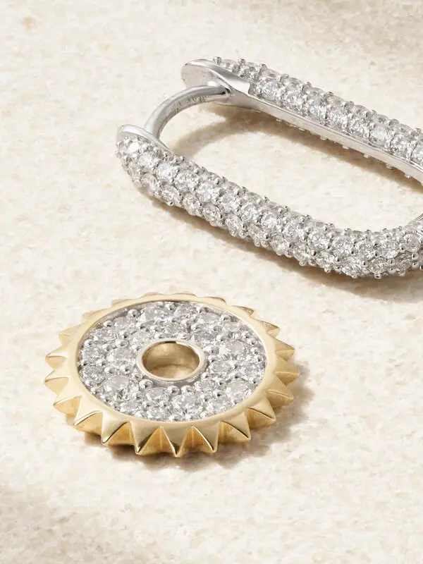 FOUNDRAE 18-karat White And Yellow Gold Diamond Single Earring