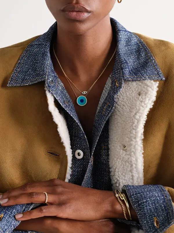 JENNIFER MEYER Evil Eye 18-karat Gold Multi-stone Necklace