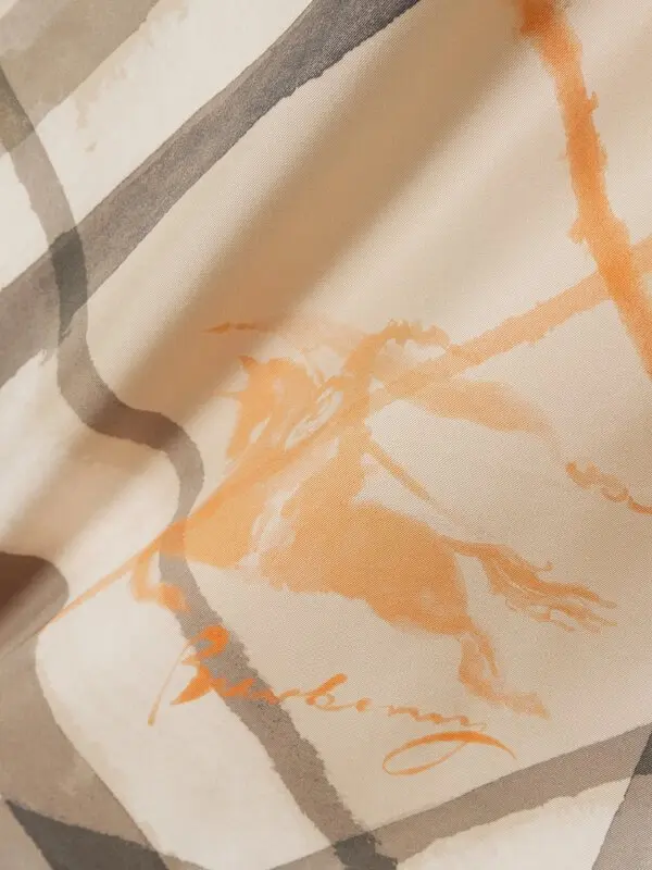 Burberry Printed Silk-twill Scarf - Neutrals