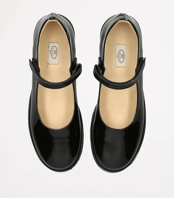 PAPOUELLI Emilia Patent Leather Mary Janes - Black
