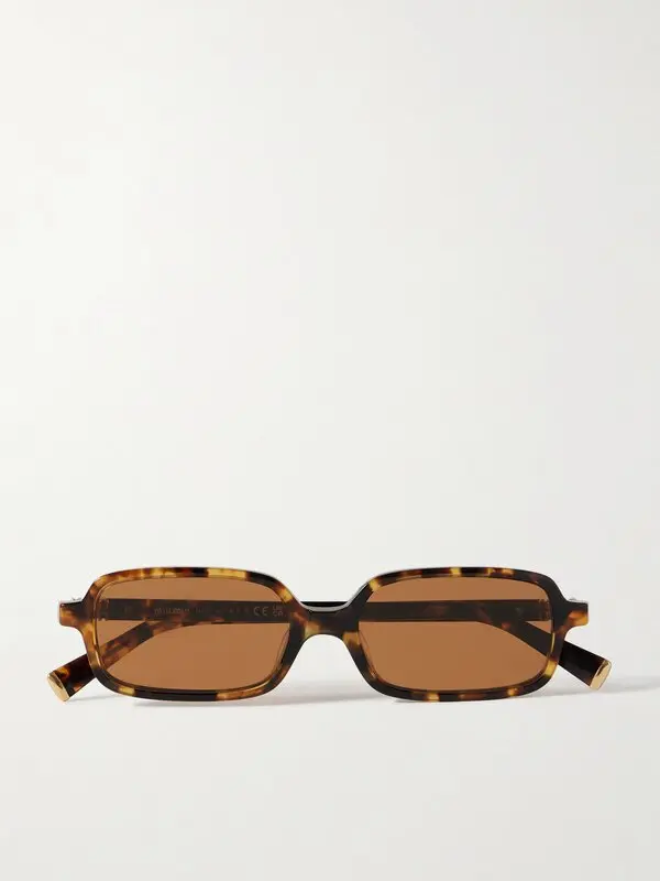 Miu Miu Rectangular-frame Acetate Sunglasses - Tortoiseshell