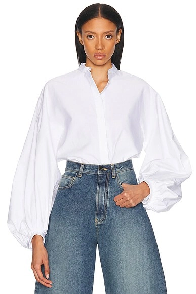 Alaïa Balloon Sleeve Cotton Shirt
